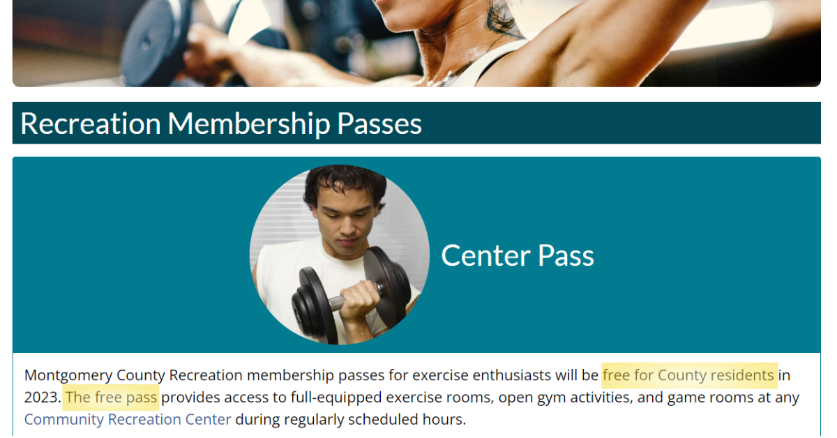 FREE MOCO Recreation Passes for all Montgomery County Residents in 2023 ...